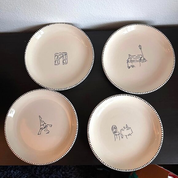 Pottery Barn | Dining | Pottery Barn Paris Plate Set Set Of 4 Cream ...
